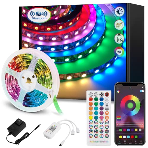 Lightight LEDテープライト ブルートゥース 15M 超長 ウルトラロング 音楽 音声制御 Android IOS APP アプリ制御 リモコン付き 携帯電話に対応 DC12V電源 ...