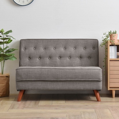 2人掛けソファ 肘無し 布(GY-BR脚) | Sizeee