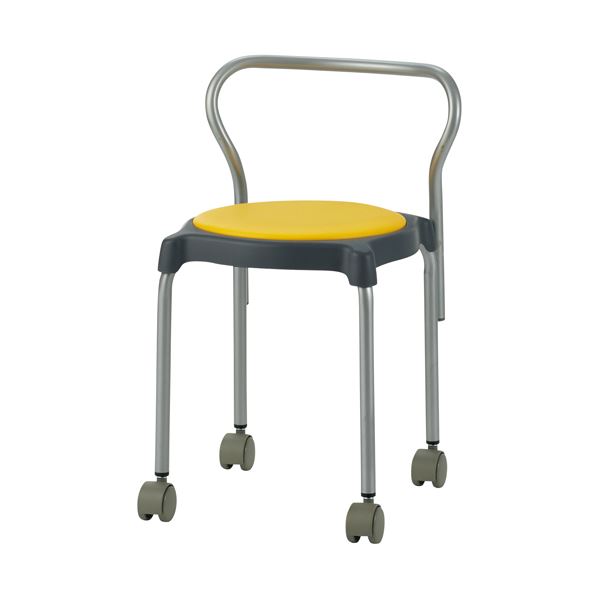 ノーリツイス 丸イス イエロー BC-525 YE 背付キャスター脚 | Sizeee