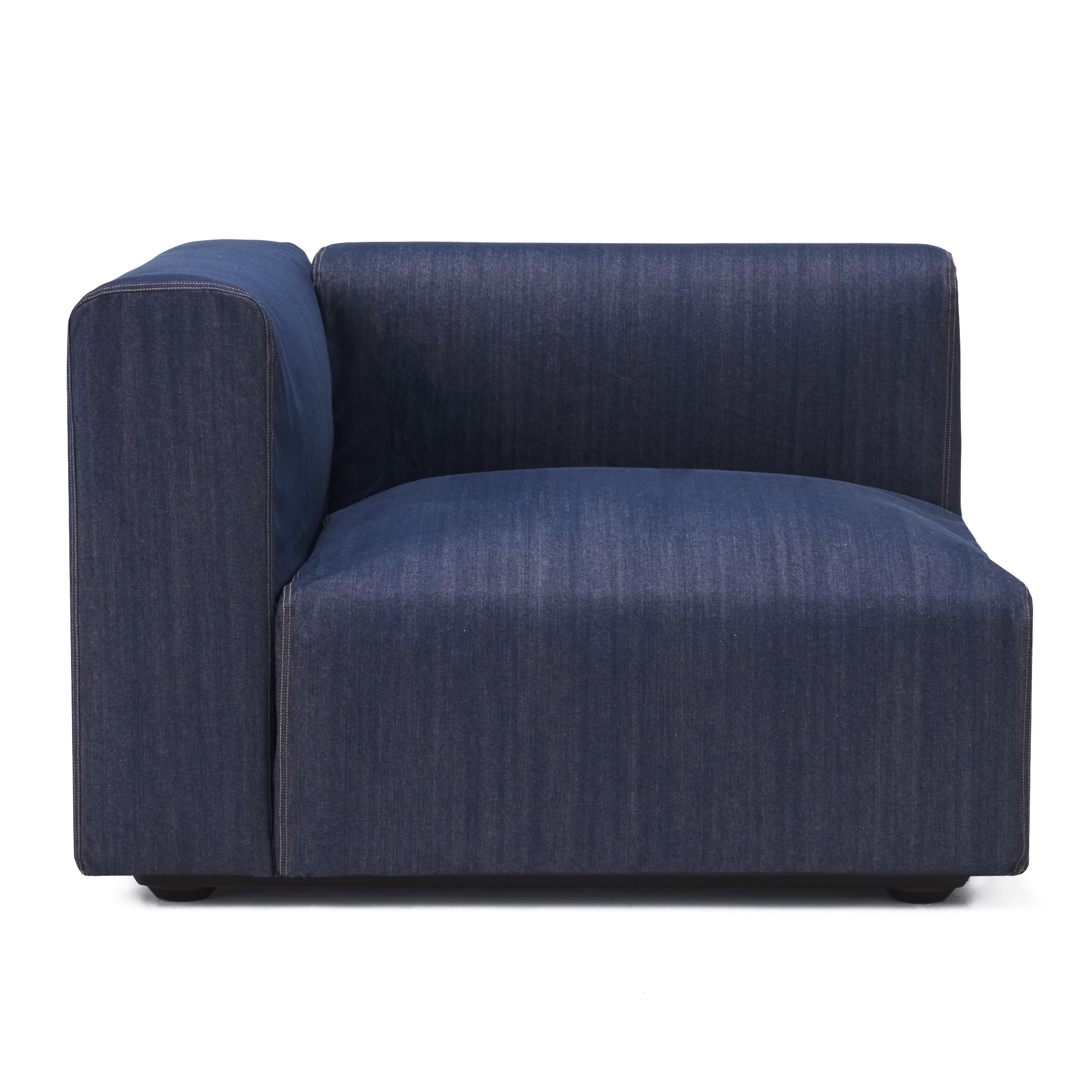 綿デニムユニットソファアーム付・大・幅98cm用カバー/ブルー | Sizeee