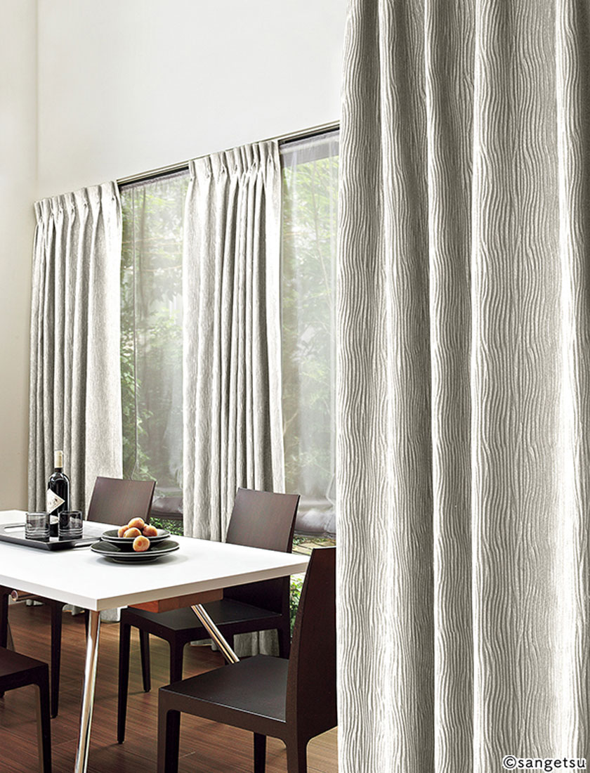サンゲツ ストリングス オーダーカーテン スタンダード 裾:折返し 1.5倍ヒダ STRINGSSC8060～8063【カーテン幅273～362×カン下寸法161～180cm】 | Sizeee