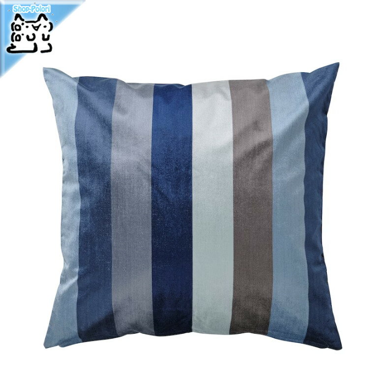 【IKEA Original】VATTENVAN -ヴァッテンヴェン- クッションカバー ブルー/ストライプ 50×50 cm | Sizeee