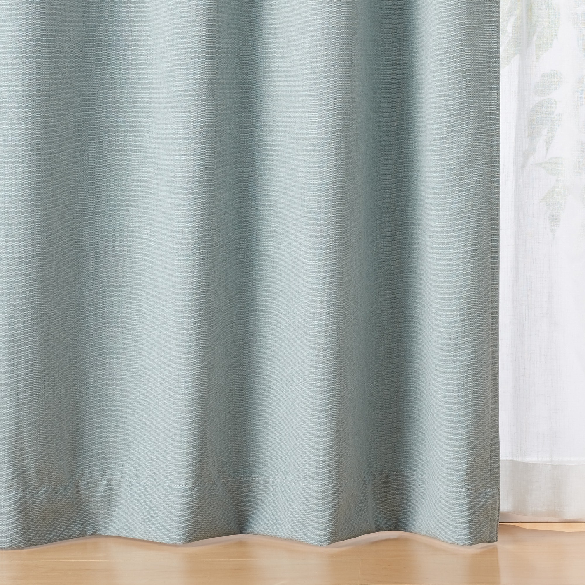 ポリエステルオックスプリーツカーテン2倍ヒダ/ブルー | Sizeee