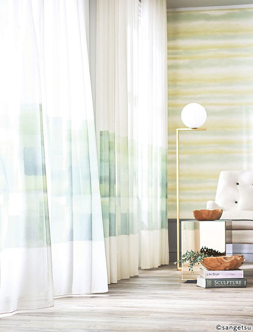サンゲツ オーダーカーテン スタンダード 裾:ウエイトウーリーロック 2.0倍ヒダ STRINGS ストリングスSC8171(シアー)【カーテン幅151〜200×カン下寸法241〜260cm ...