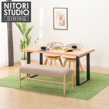 ダイニングテーブル4点セット(NコレクションT-06U 150 NA/BK/C-53S NA/B-34) | Sizeee