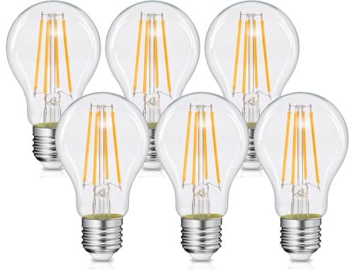 Tengyuan LED電球 エジソン電球 E26口金 フィラメント電球 60W形相当 電球色 6W 820lm 省エネ レトロ ペンダント スタンド シャンデリア ブラケットなど適用 クリア ...