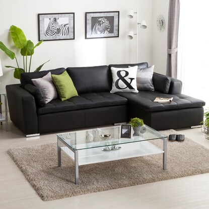 カウチソファ(ダブルライン3LC 革BK) | Sizeee