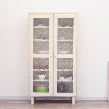 大人可愛いキャビネット 扉タイプ（幅70cm WH） | Sizeee