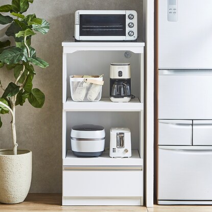 鏡面仕様レンジ台（幅60cm WH） | Sizeee