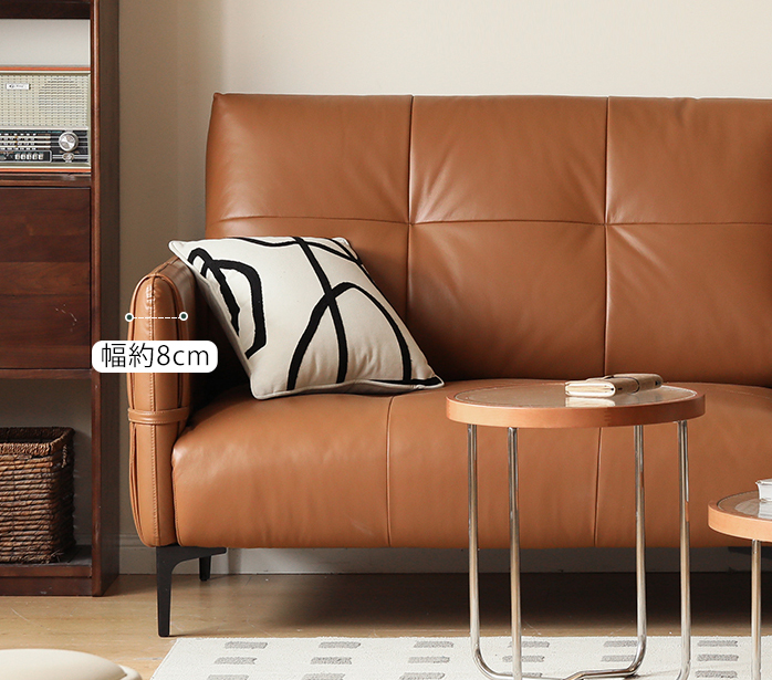 ソファ 本革 スチール脚 アンティーク風 S03201 | Sizeee