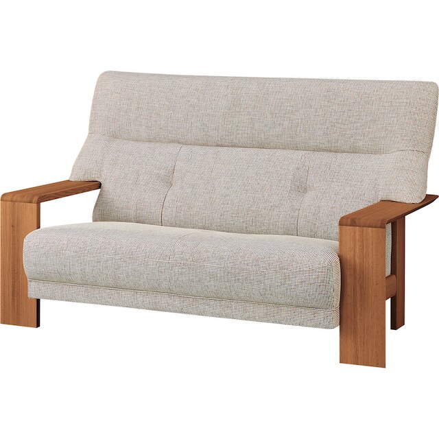 2人用布張りワイドソファ(ダンテ2 W15412H 布ミックスPI/MBR) | Sizeee