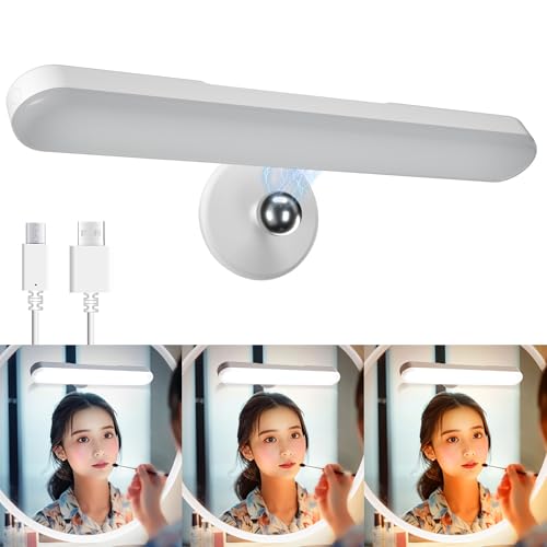ドレッサー ライト 女優ミラー ライト メイク用LEDライト 充電式 調光 調色 360度回転 マグネット 工事不要 ハリウッドミラー 化粧台 洗面所 お風呂 間接照明 | Sizeee