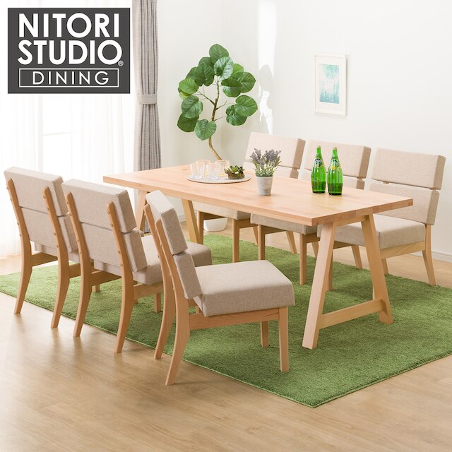 ダイニングテーブル7点セット(Nコレクション T-06A 180 NA/C-74 NA/AQ-BE) | Sizeee