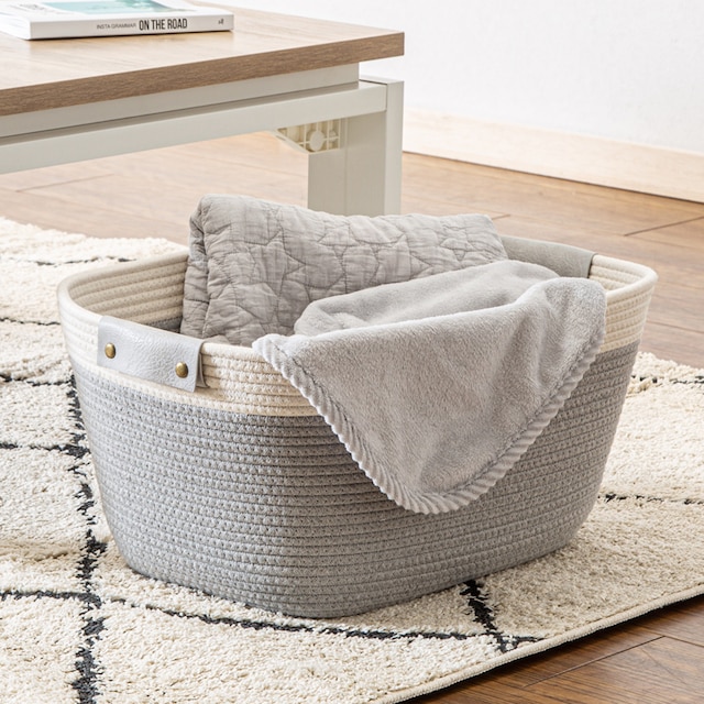 ロープリビングバスケット(IW01 4836 グレー) | Sizeee