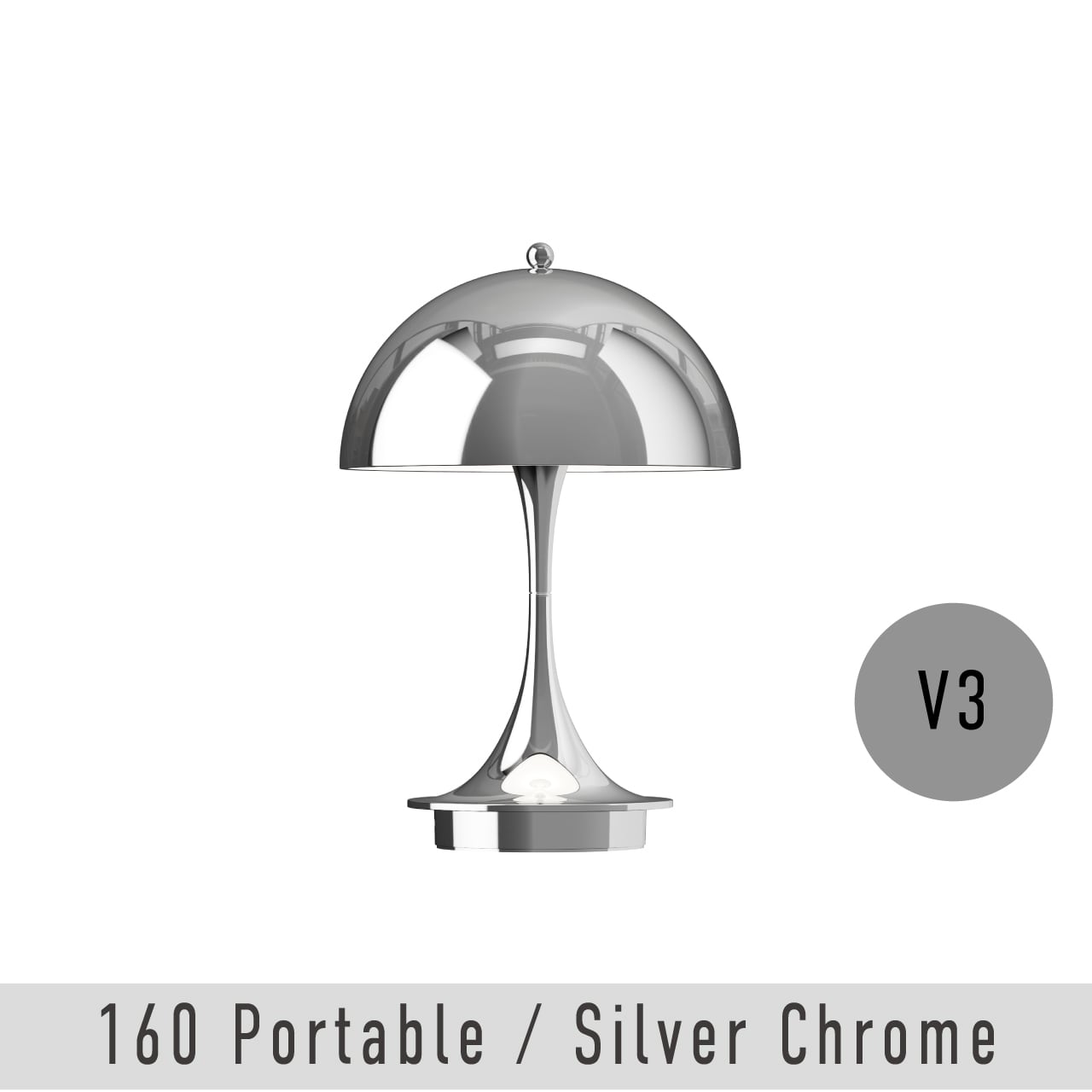 パンテラ 160 ポータブル / シルヴァー・クローム V3 / Panthella 160 Portable / Silver Chrome / ヴァーナー・パントン / Louis ...