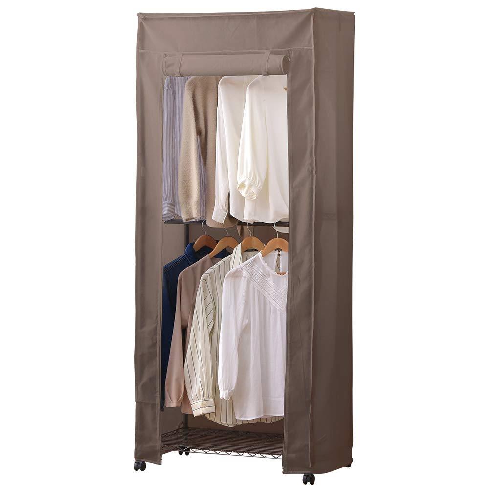 アイリスオーヤマ ラック メタルラック パーツ ワードローブ用 カバー ブラウン 幅75×奥行47×高さ180cm スチールラック CMCT-180 | Sizeee