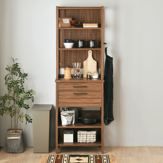 北欧スタイルのレンジラック(幅60cm BR) | Sizeee