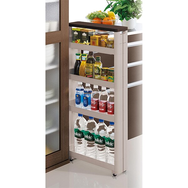 木天板スマートワゴン 幅12.5 奥行45cm 5段(F2541 GY) | Sizeee