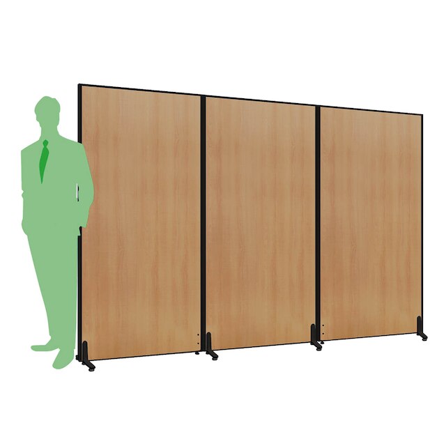 3連 木目調パーテーション(PW0918 BK/NA) | Sizeee