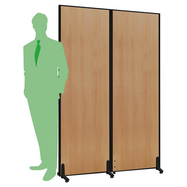 2連 木目調パーテーション(PW0618 BK/NA) | Sizeee