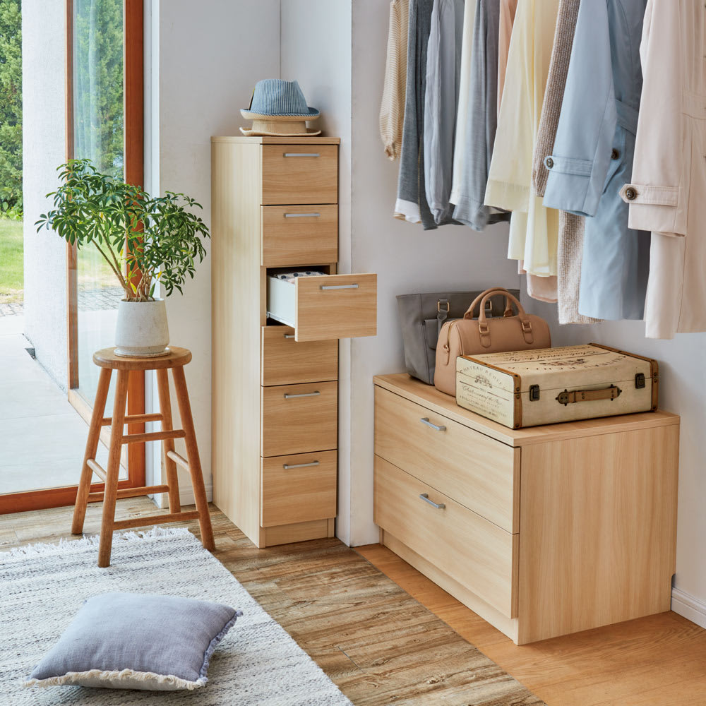 【日本製】色は14色展開！幅が1cm単位でオーダーできるサイズオーダーチェスト 4段（高さ89cm）・奥行52cm・幅25〜80cm | Sizeee