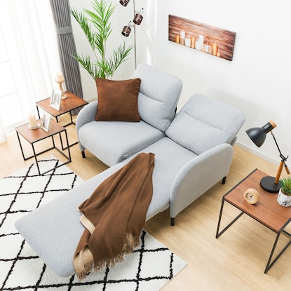 カウチソファにもなるソファベッド(XL01 GY) | Sizeee