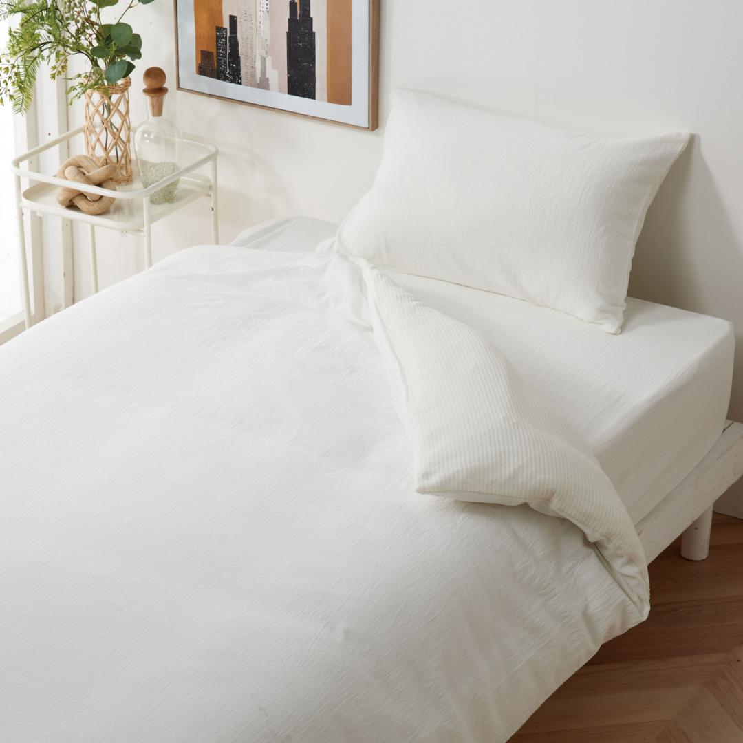掛けふとんカバー 綿ウォッシュ WH (シングル) | Sizeee