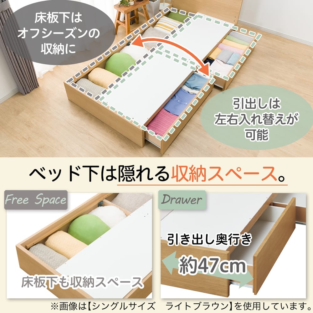 ダブルベッドフレーム(NS-001 深型/WH) | Sizeee