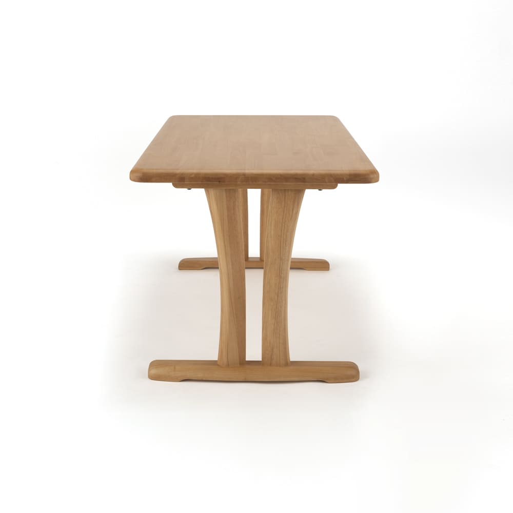 角丸優しいダイニングテーブル 2本脚 幅165奥行85cm | Sizeee