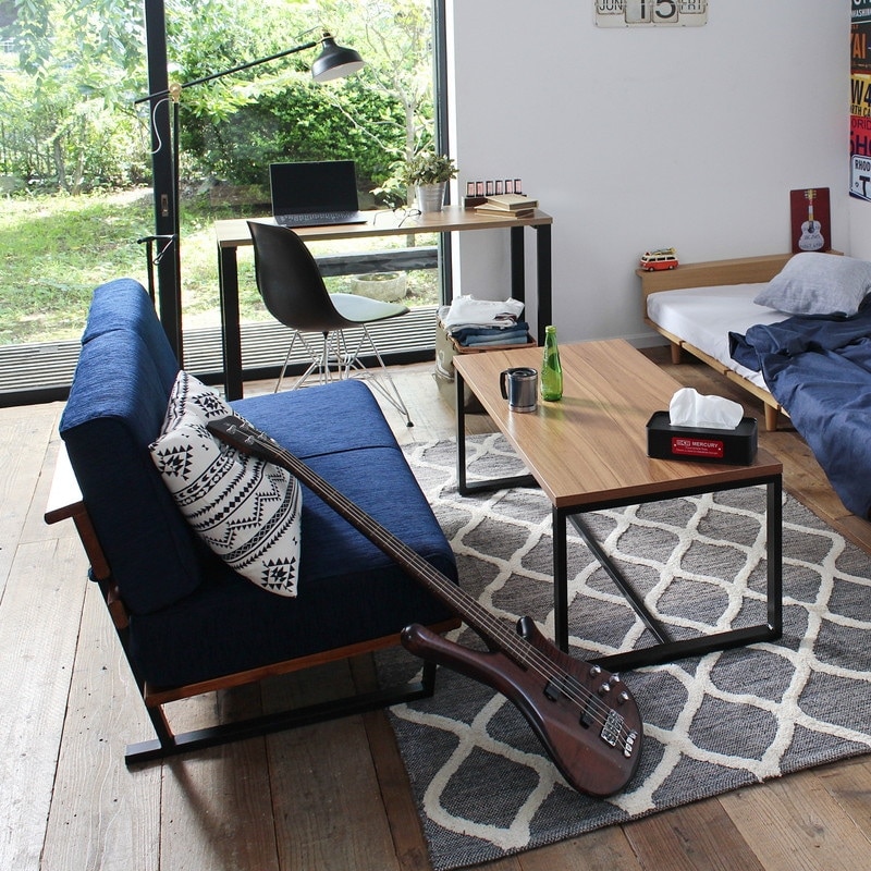 【2人掛け】ソファ 天然木×スチール脚 2P アメリカン ヴィンテージ / メネス【MENES】 | Sizeee